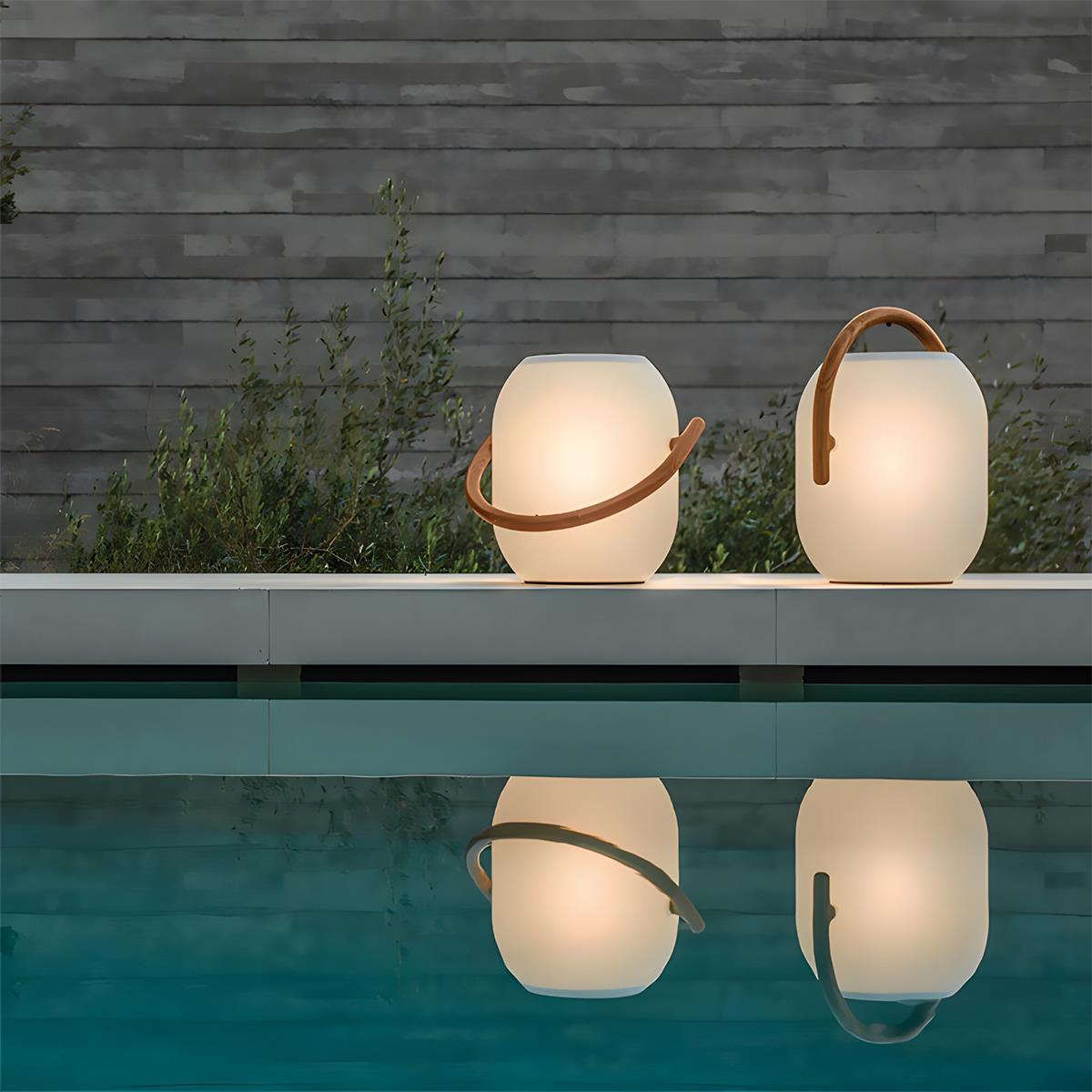 Waterproof Modern Solar Oval Outdoor Tabletop Lamp Lanterns Landscape ...