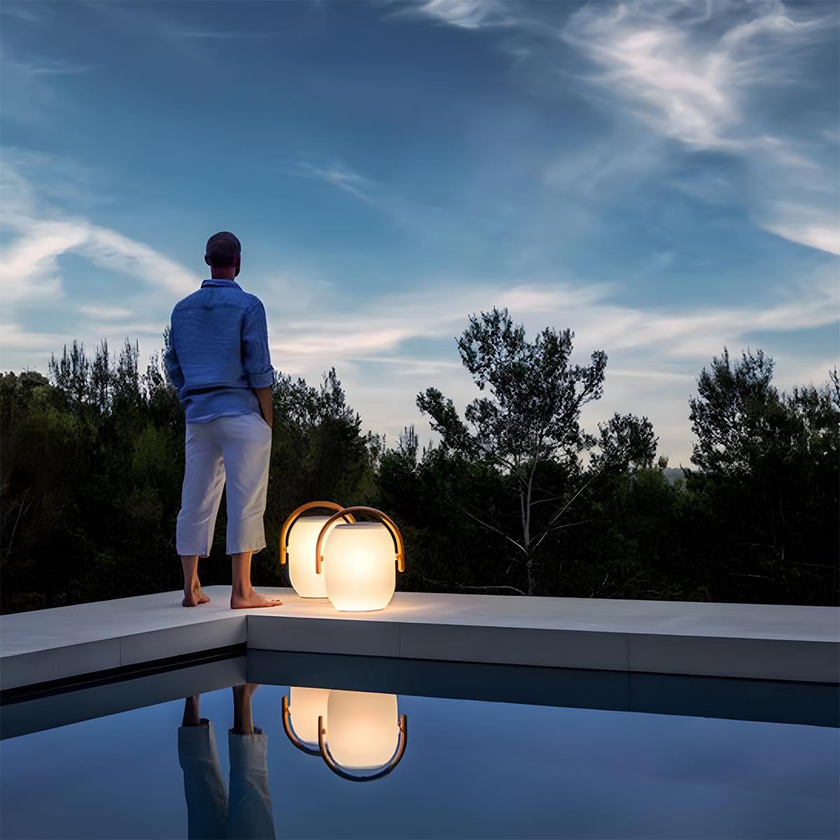 Waterproof Modern Solar Oval Outdoor Tabletop Lamp Lanterns Landscape ...