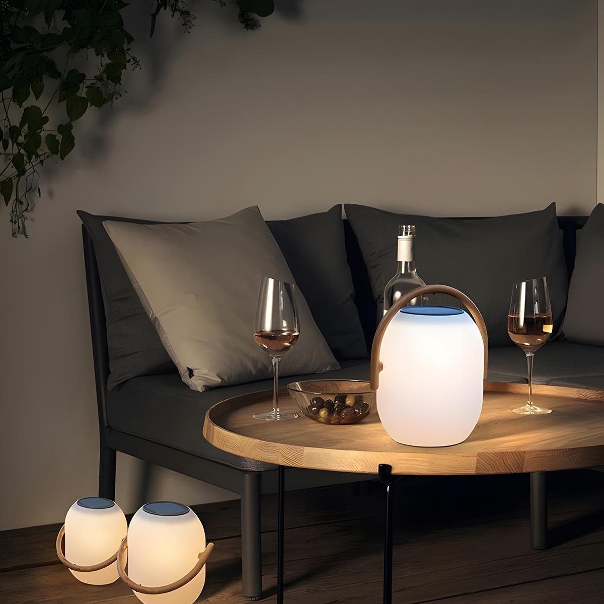 Waterproof Modern Solar Oval Outdoor Tabletop Lamp Lanterns Landscape ...