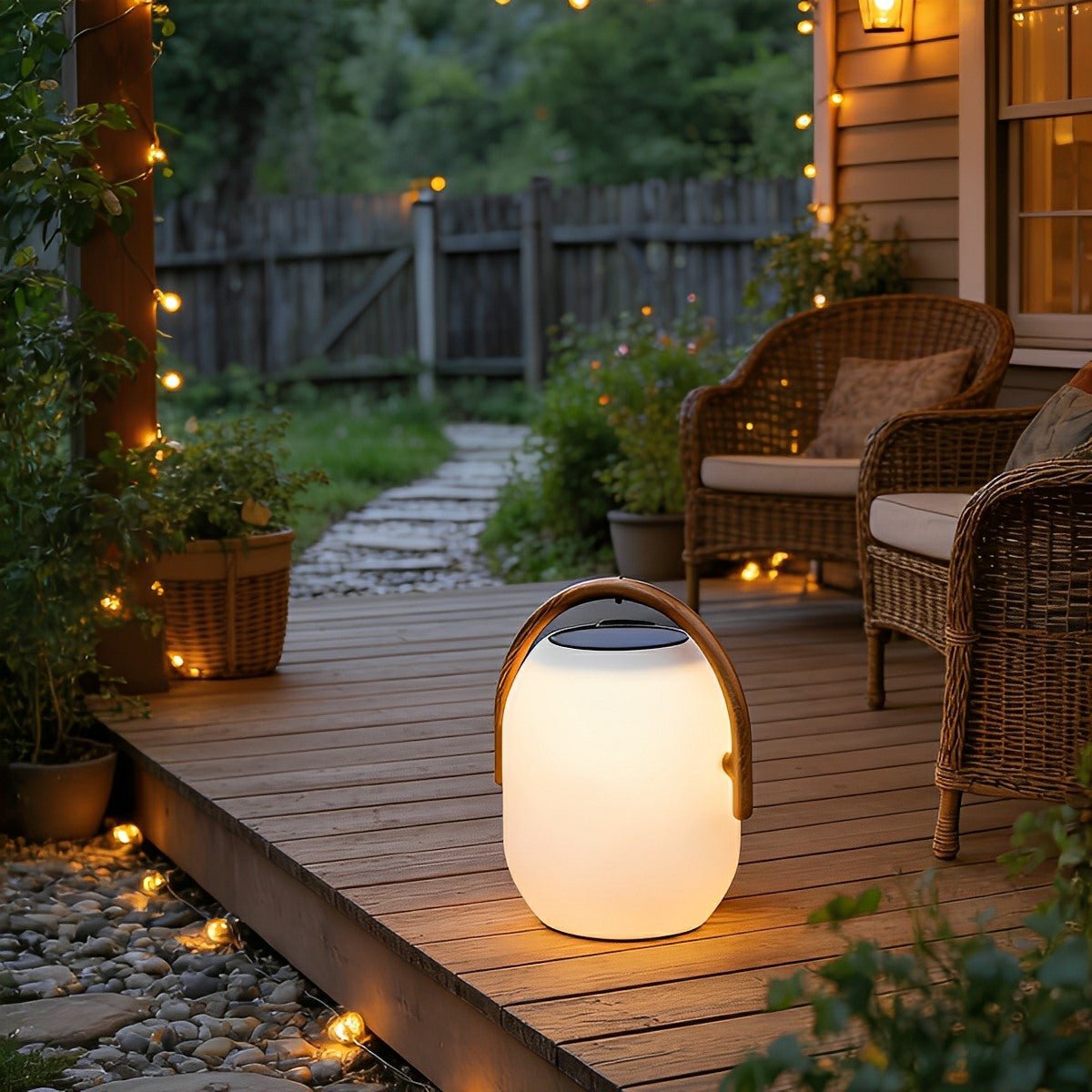 Waterproof Modern Solar Oval Outdoor Tabletop Lamp Lanterns Landscape ...
