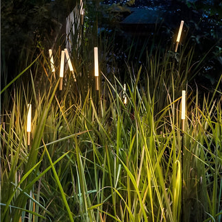 Waterproof Solar Reed-Shaped Lawn Lights LED Stick Ground Landscape ...