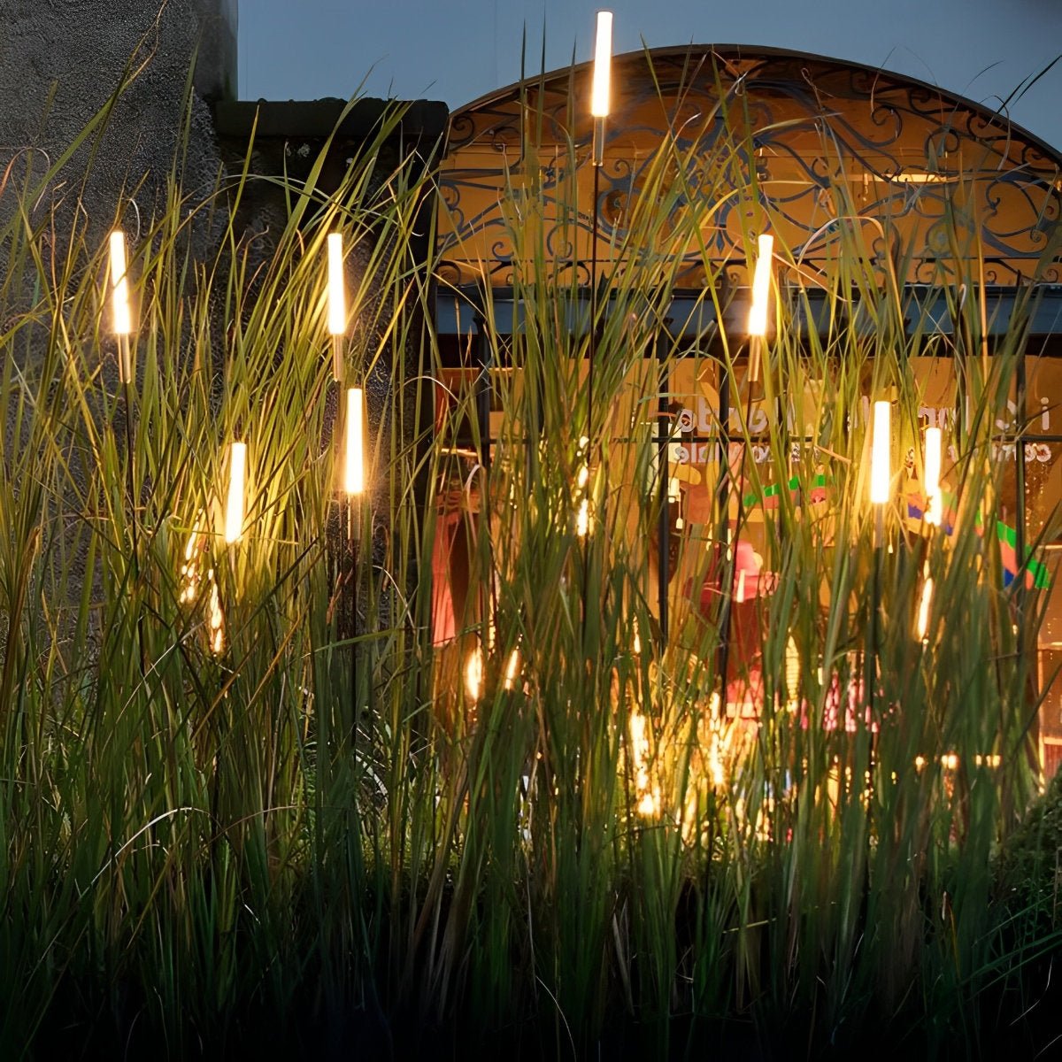 Waterproof Solar Reed-Shaped Lawn Lights LED Stick Ground Landscape ...