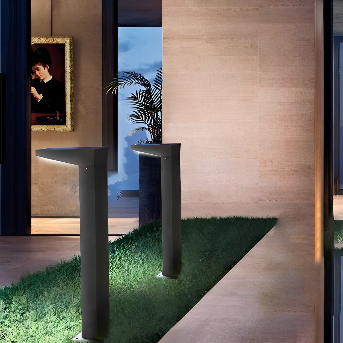 Waterproof Solar LED Bollard Lights – Modern Side Standing Outdoor Post ...