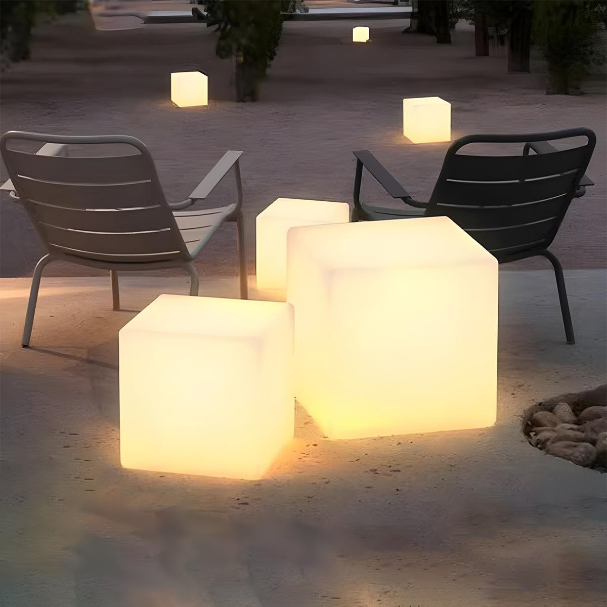 Waterproof Solar Square Cube LED Outdoor Landscape Lighting ...