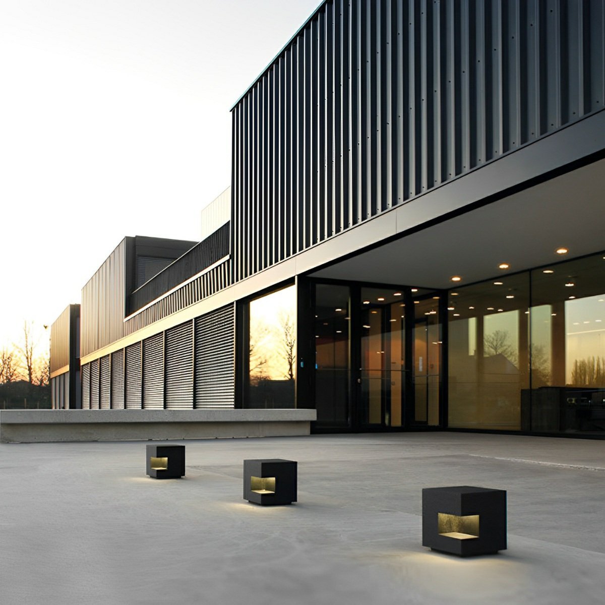 Waterproof Modern Black Cube LED Post Cap Lights, Pillar Lights ...