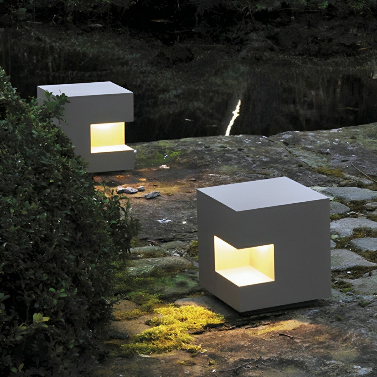 Waterproof Modern Black Cube LED Post Cap Lights, Pillar Lights ...