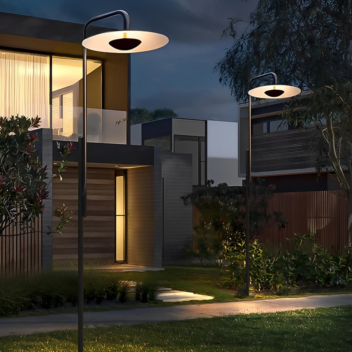 Waterproof Outdoor Cap Shade Standing Lamp – Modern Street Post Light ...