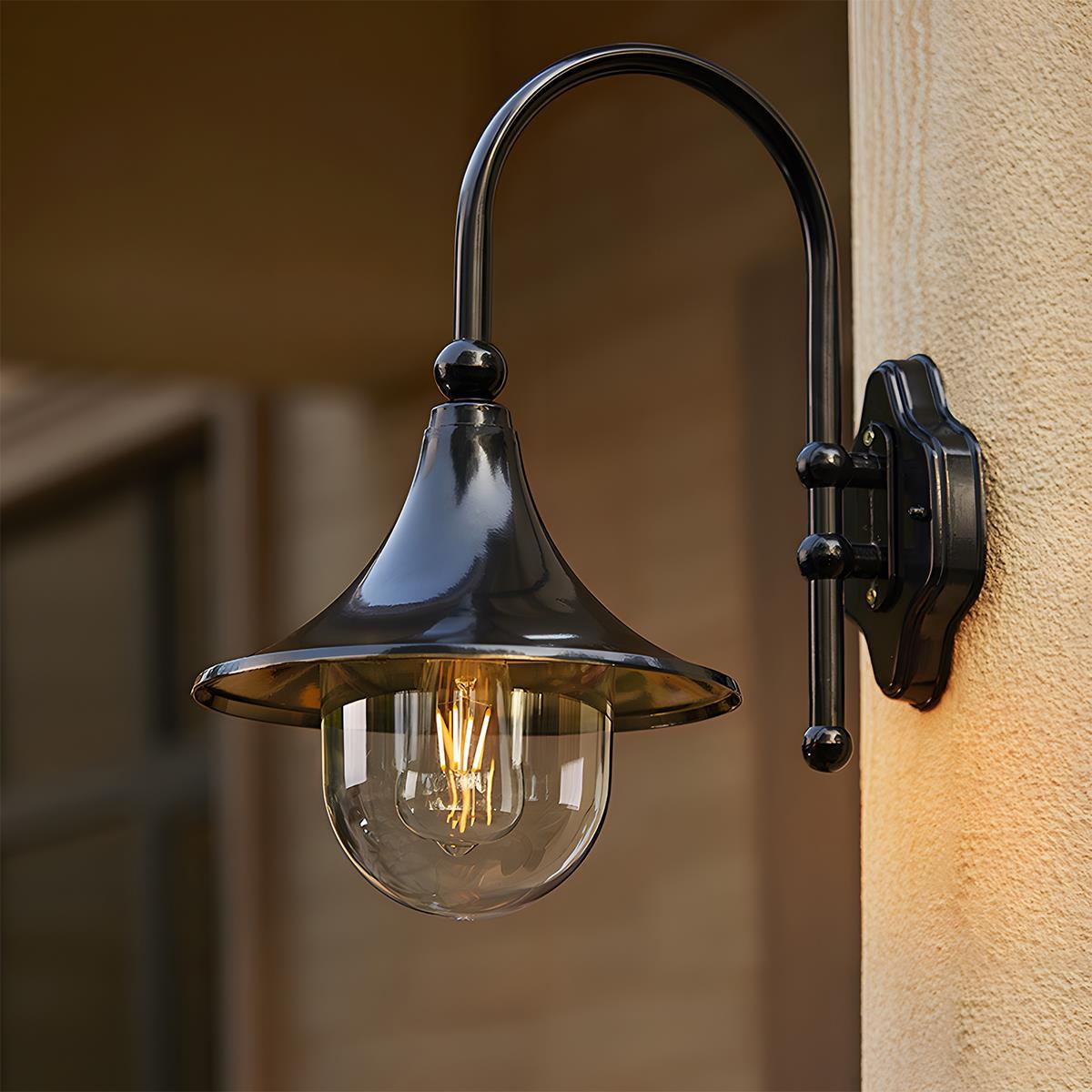 Waterproof Vintage Farmhouse Horn Shape Outdoor LED Wall lamp Wall ...