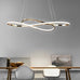 Double Wavy LED Stepless Dimming Modern Chandelier Hanging Lamp Ceiling ...