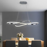 Double Wavy LED Stepless Dimming Modern Chandelier Hanging Lamp Ceiling ...