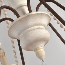 Classical Rustic Vintage Wooden Candle Chandelier Light Ceiling Hanging ...