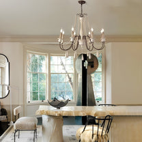 Classical Rustic Vintage Wooden Candle Chandelier Light Ceiling Hanging ...